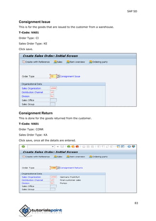 Sap sd tutorial | PDF