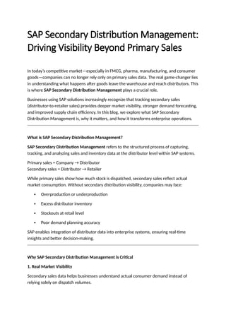 SAP Secondary Distribution Management.docx