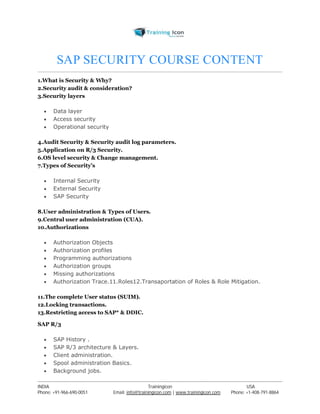 SAP SECURITY ONLINE TRAINING | PDF