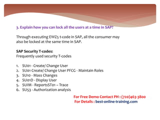 Sap security interview question & answers | PPTX