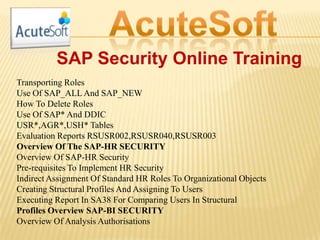 SAP SECURITY ONLINE TRAINING | PPSX | Computing | Technology & Computing