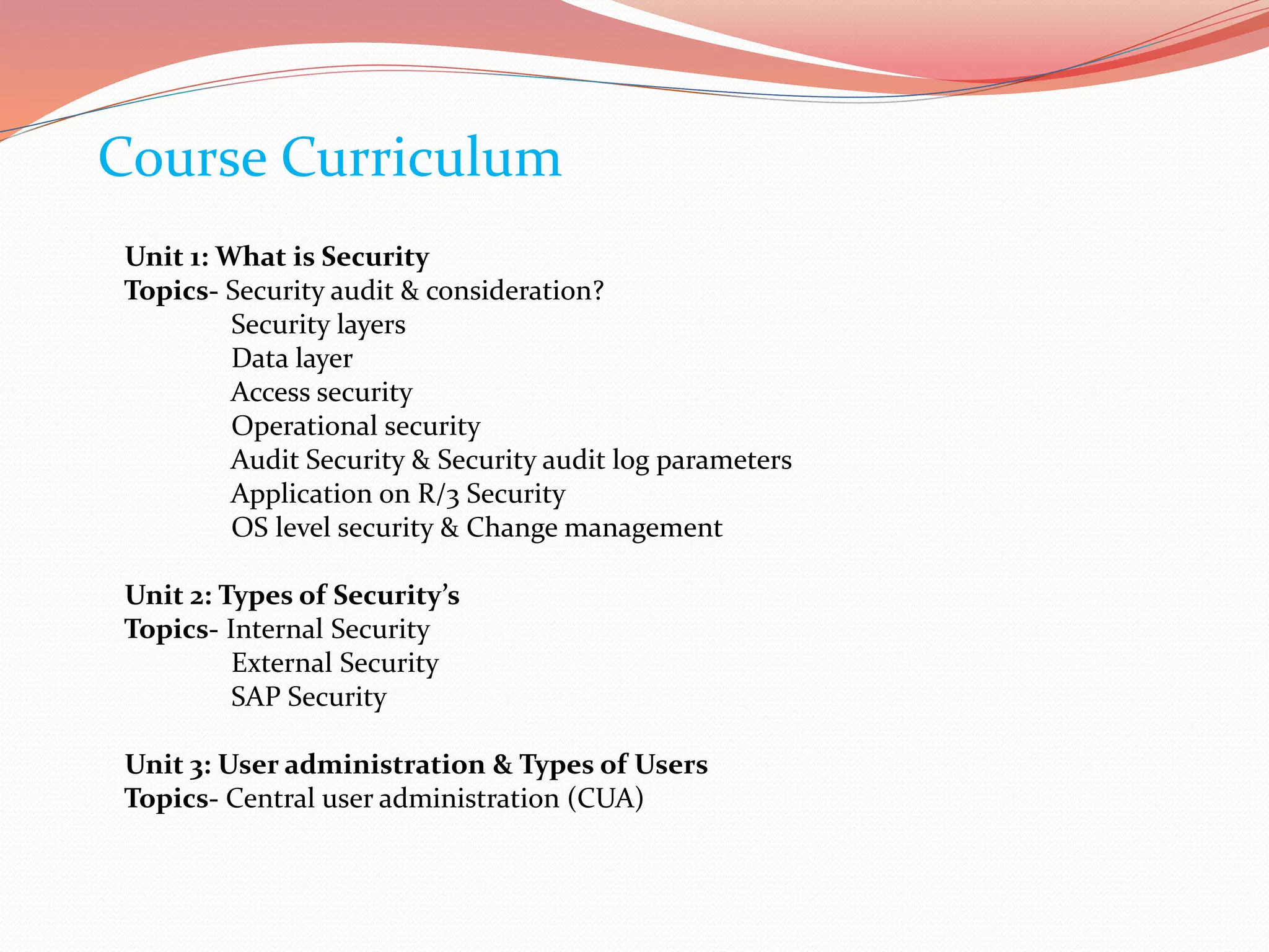 SAP SECURITY TRAINING | PPTX