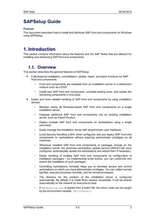 Sap setup guide | PDF