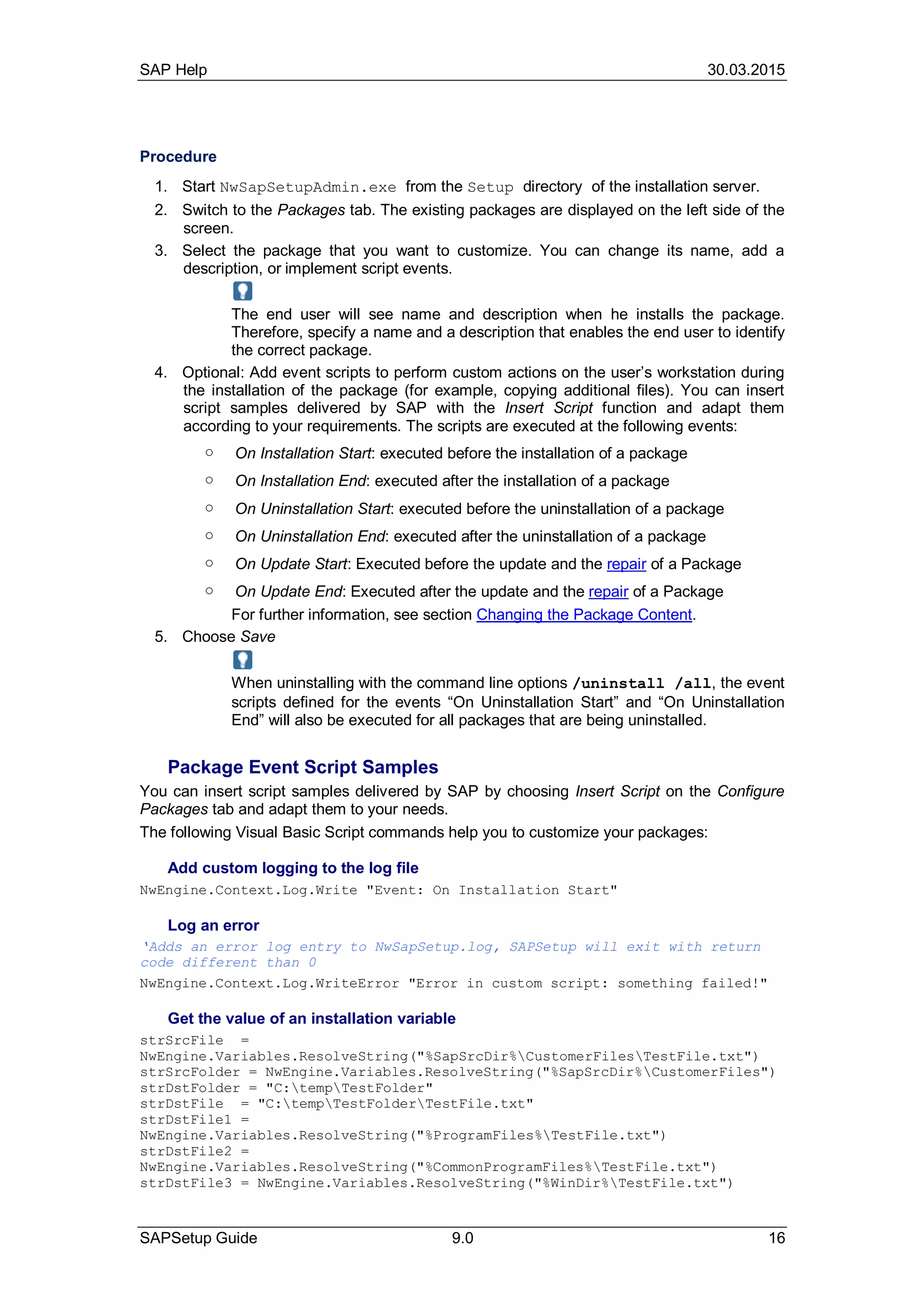 Sap setup guide | PDF