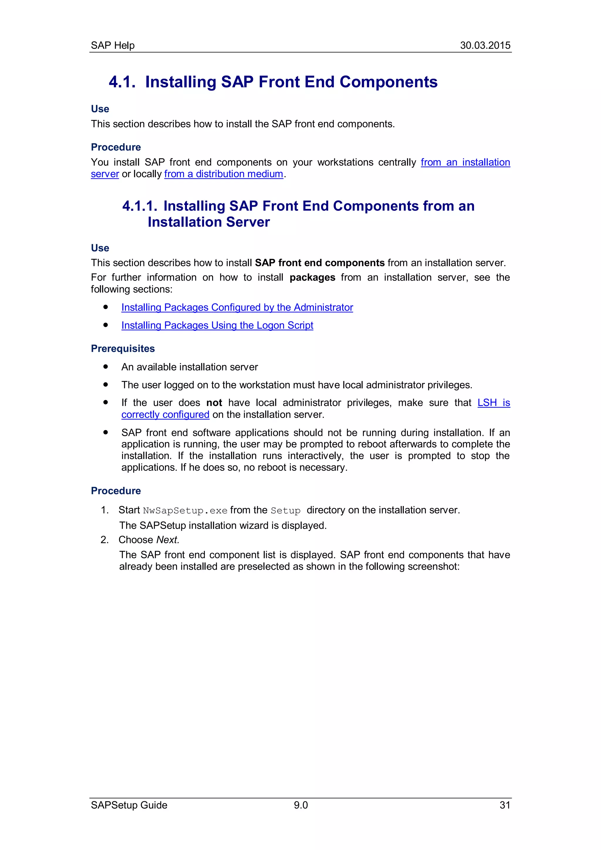 Sap setup guide | PDF