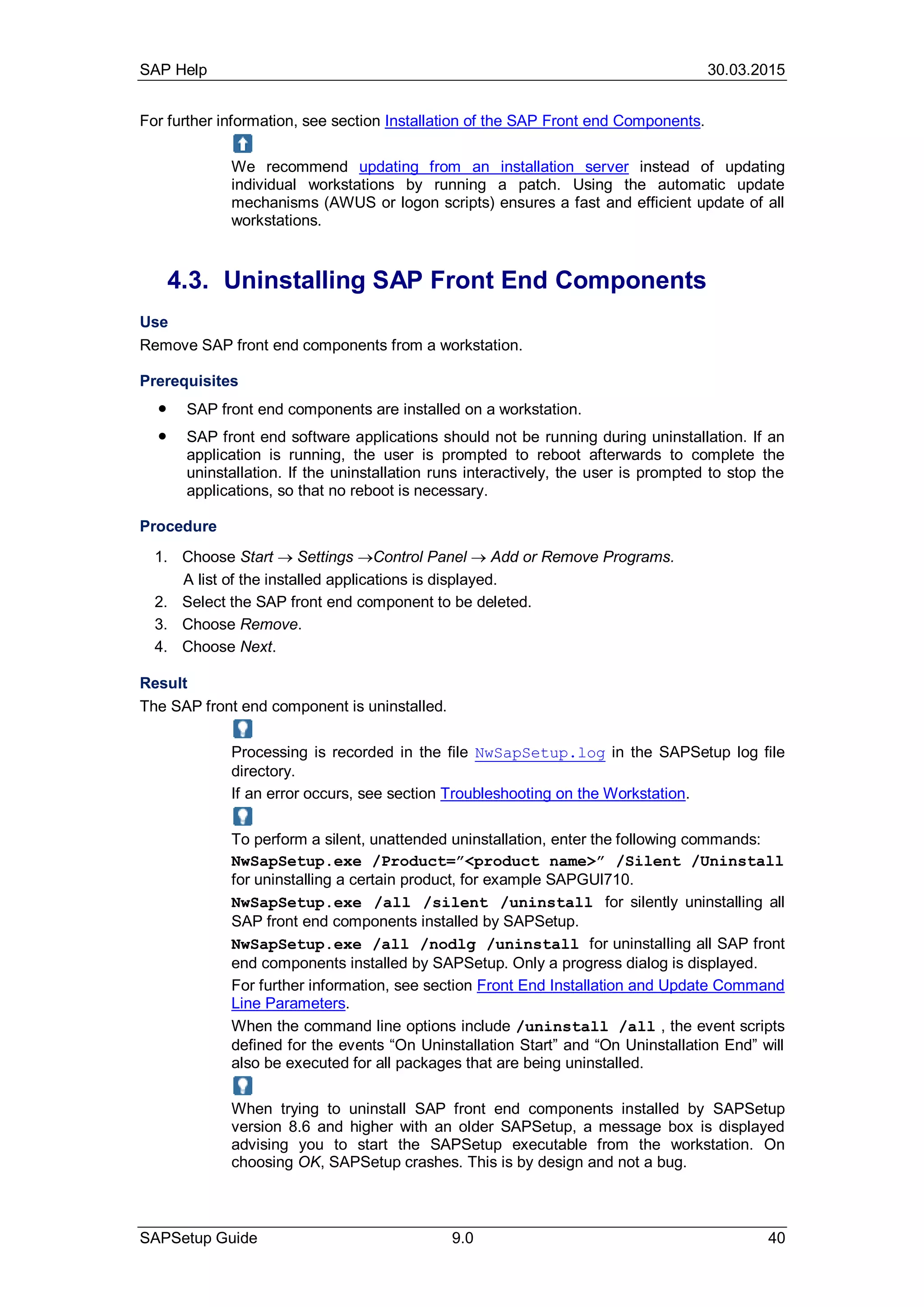 Sap setup guide | PDF