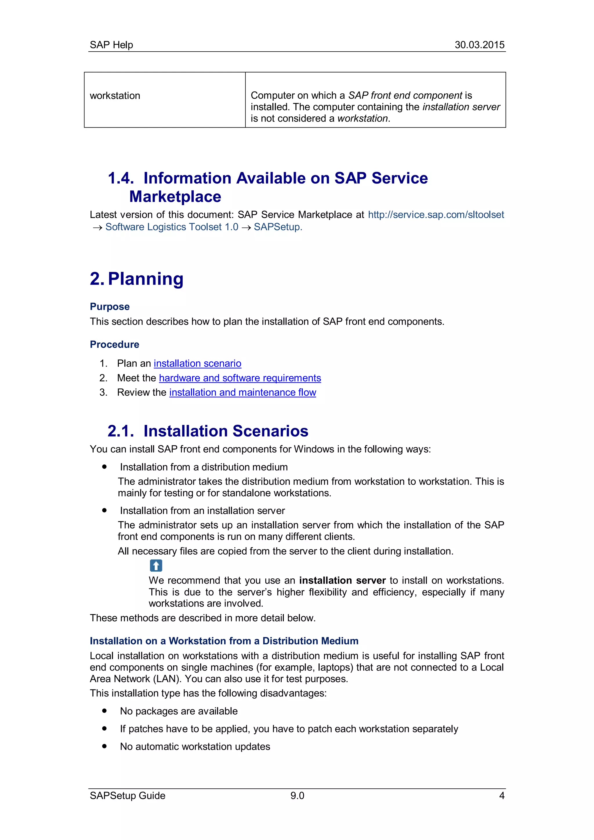 Sap setup guide | PDF