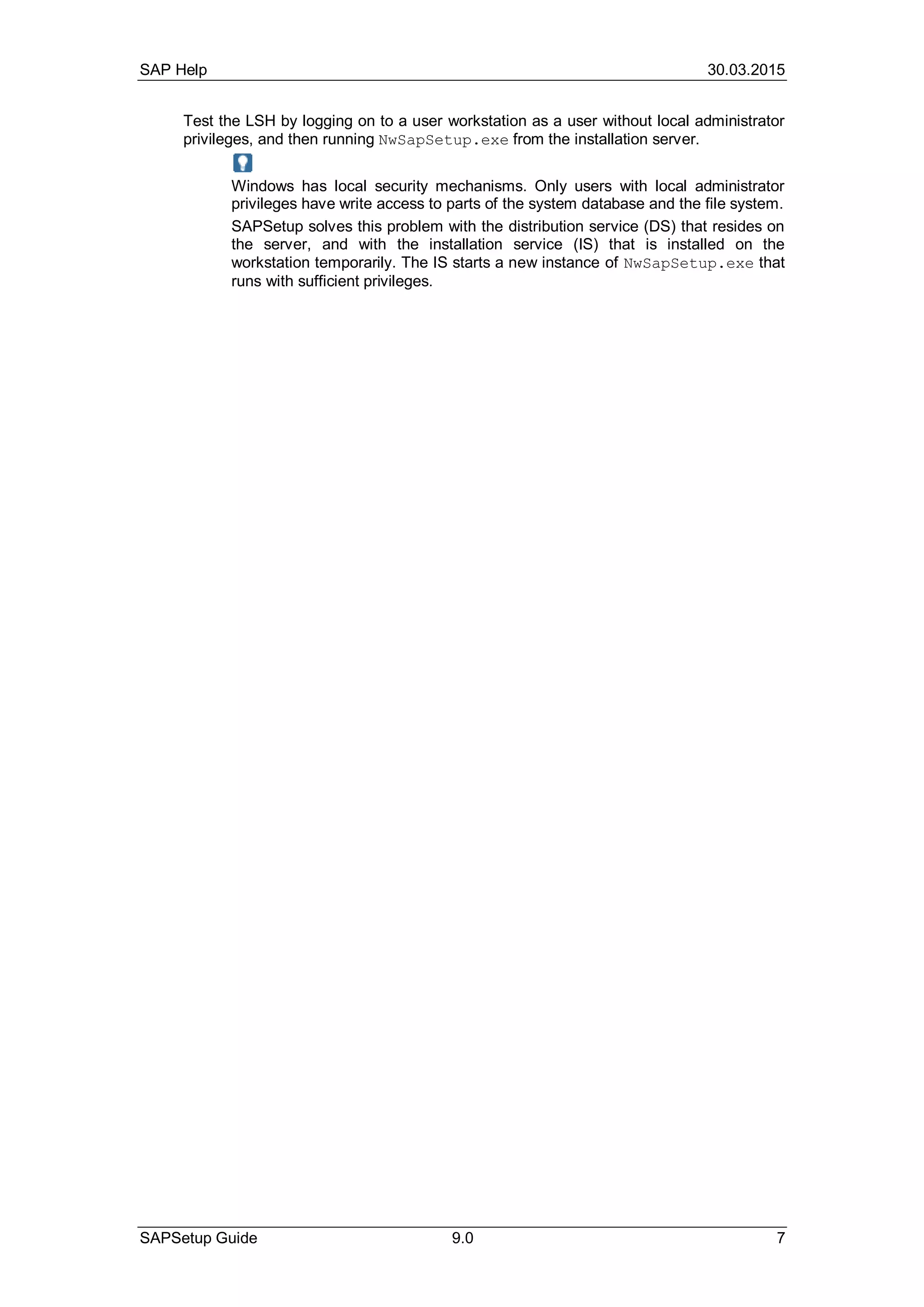 Sap setup guide | PDF