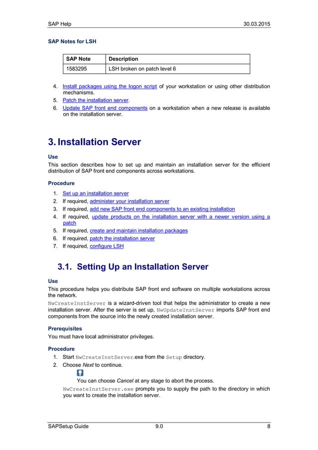 Sap setup guide | PDF