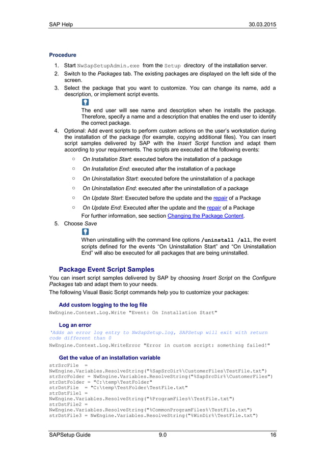 Sap setup guide | PDF