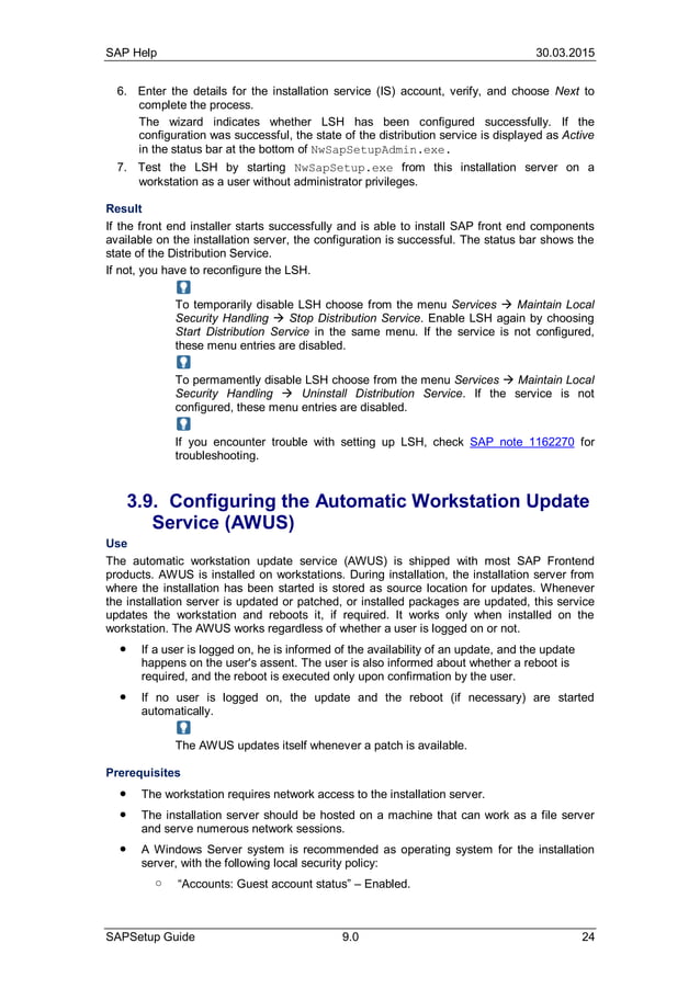 Sap setup guide | PDF