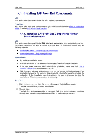 Sap setup guide | PDF
