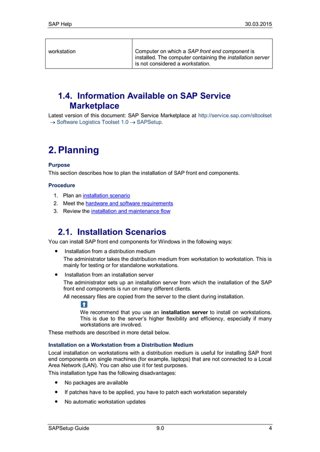 Sap setup guide | PDF