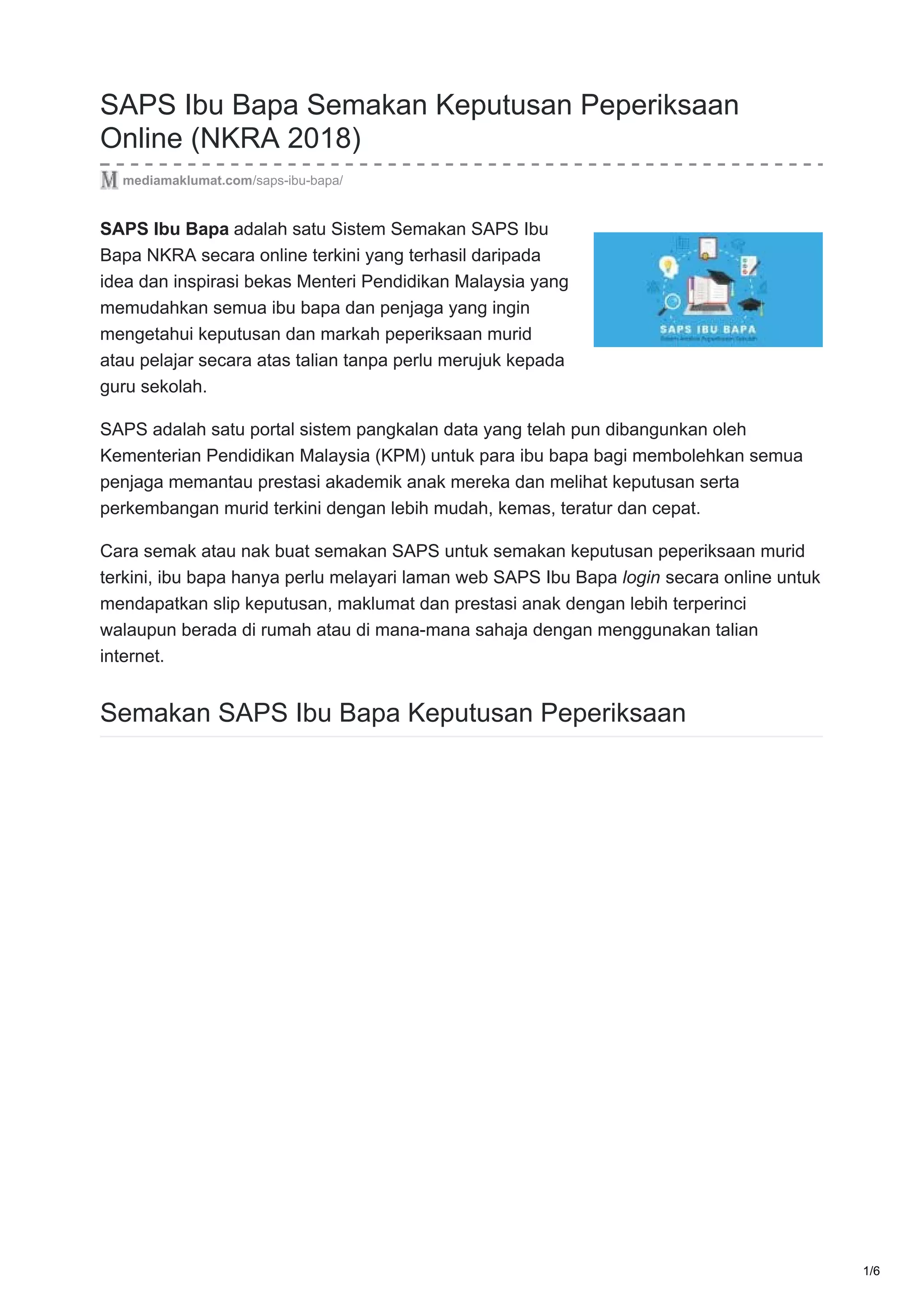 Saps ibu bapa nkra 2018 | PDF