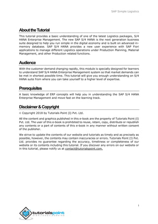 Sap simple logistics_tutorial | PDF