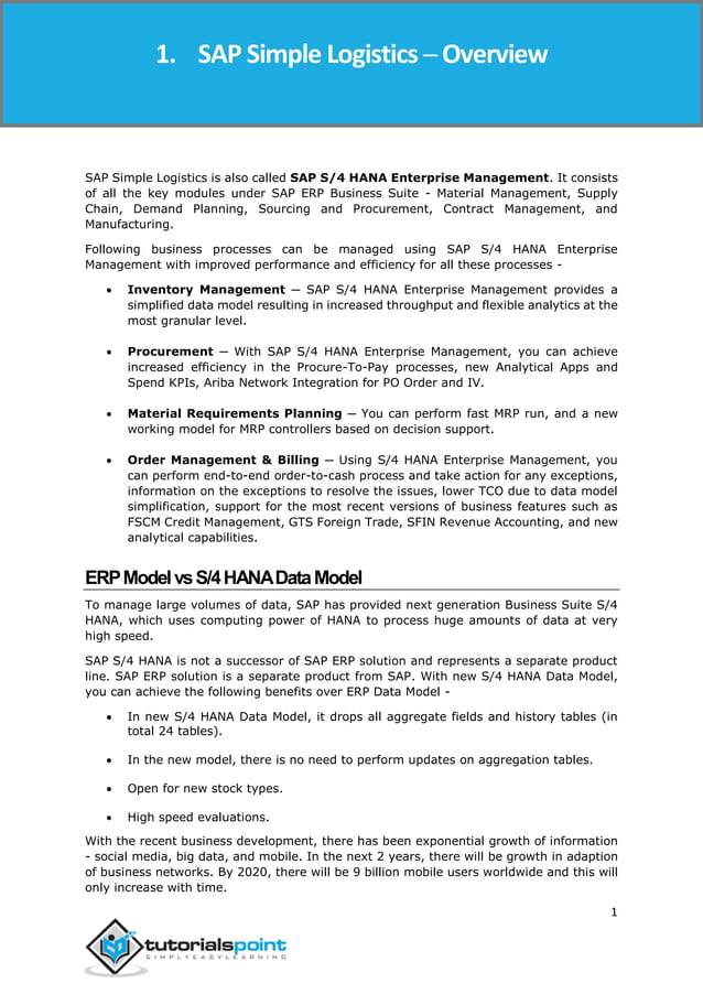 Sap simple logistics_tutorial | PDF