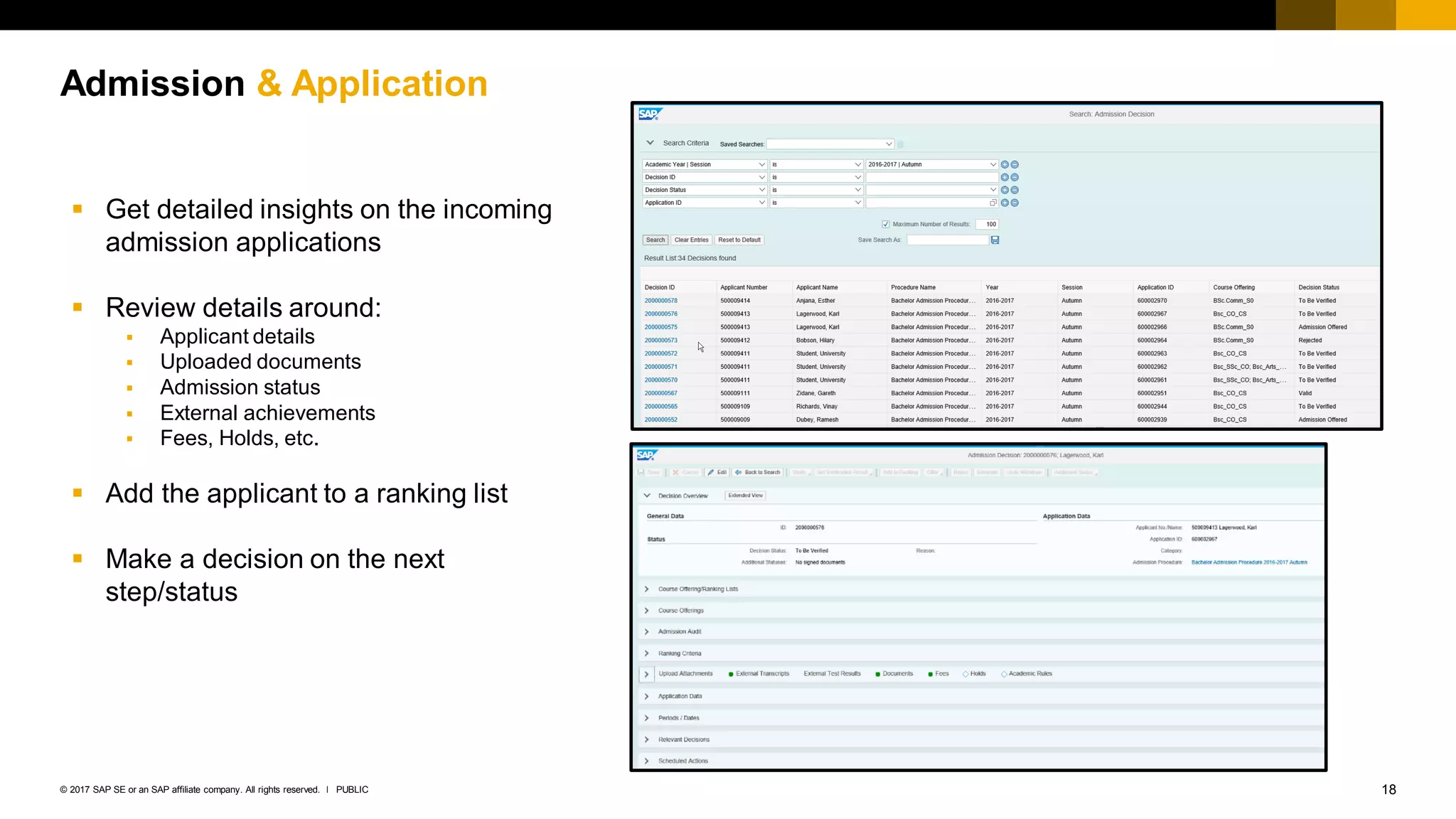 SAP Student Lifecycle Management - Overview November 2017 | PDF