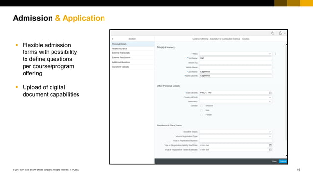 SAP Student Lifecycle Management - Overview November 2017 | PDF
