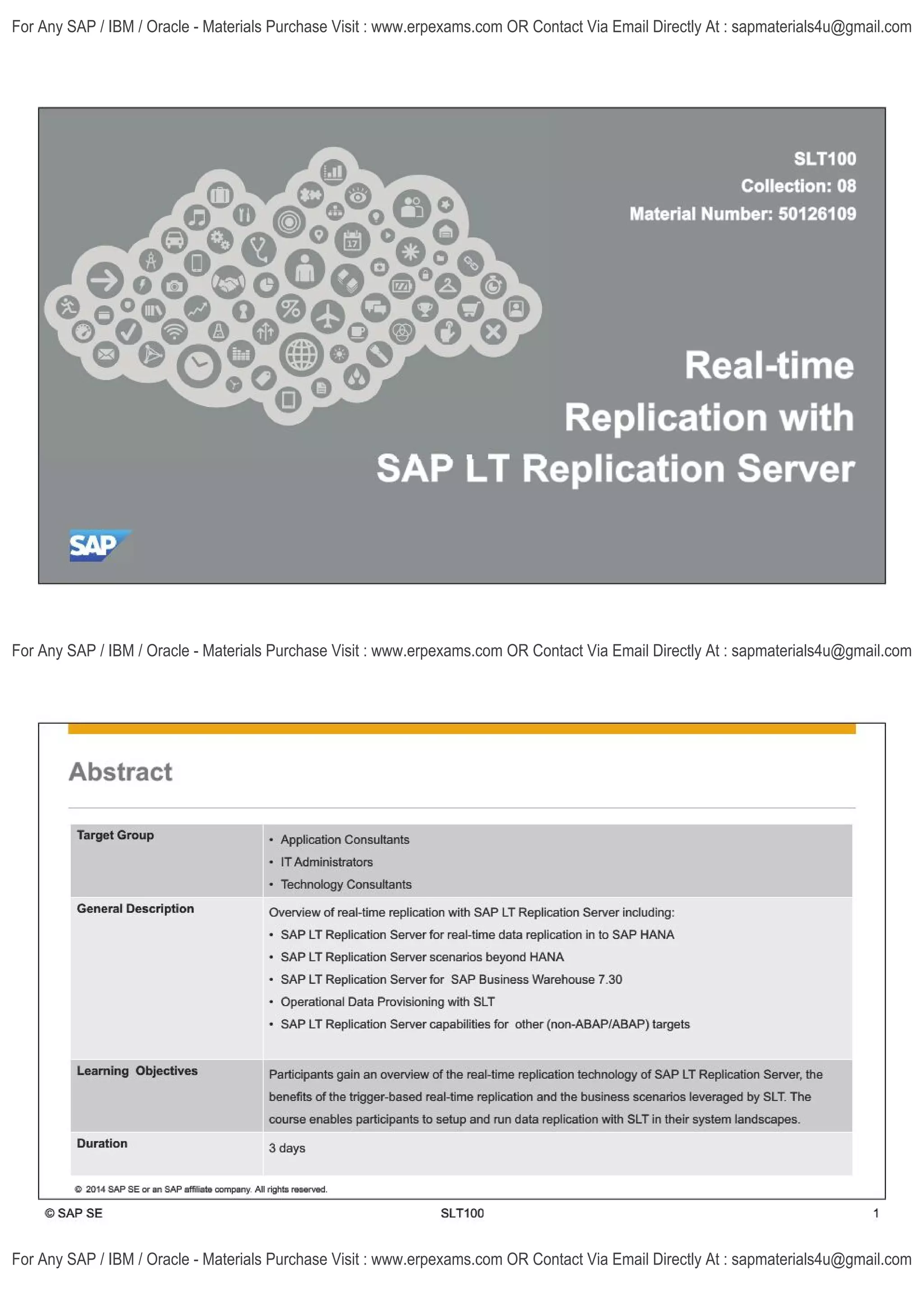 Sap slt100 sps08 latest sample | PDF