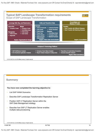 Sap slt100 sps08 latest sample | PDF