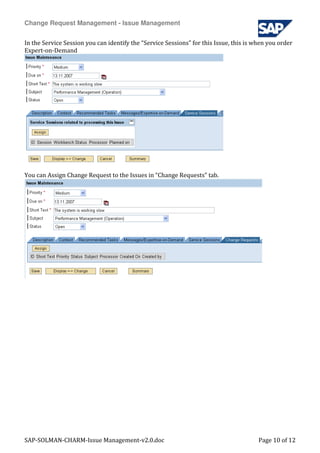 Sap Solman Charm Issue Management | PDF