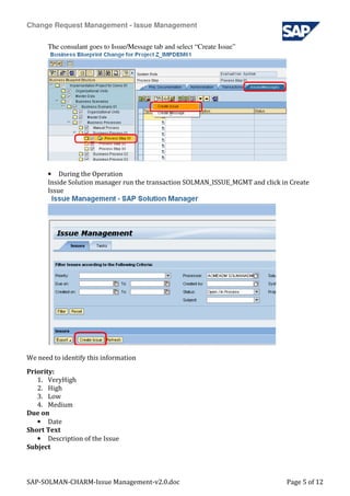 Sap Solman Charm Issue Management | PDF