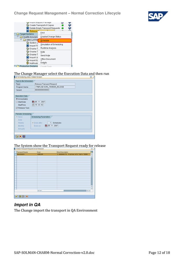 Sap Solman Charm Normal Correction | PDF