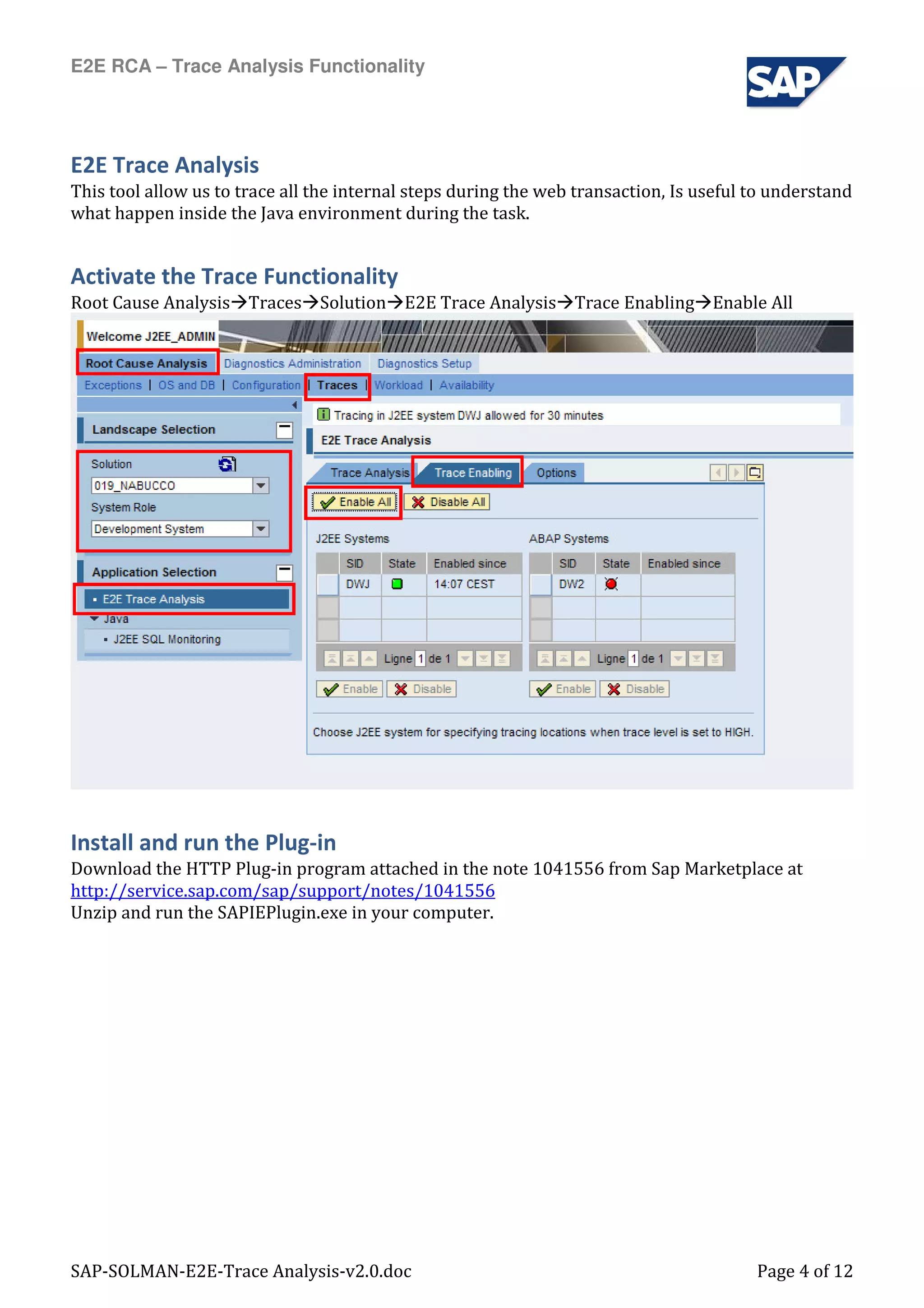 Sap Solman E2E Trace Analysis | PDF