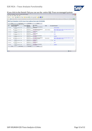 Sap Solman E2E Trace Analysis | PDF