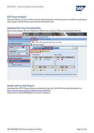 Sap Solman E2E Trace Analysis | PDF