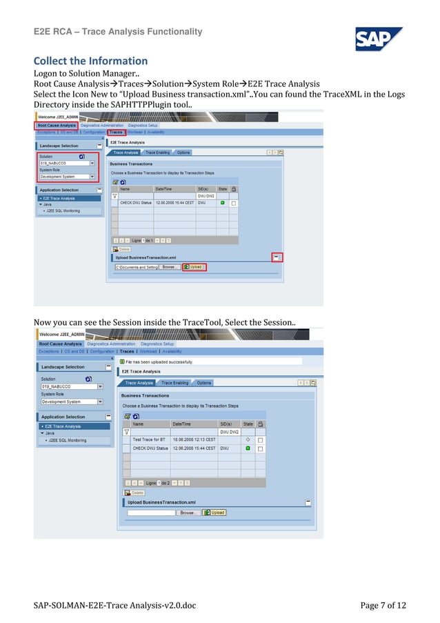 Sap Solman E2E Trace Analysis | PDF