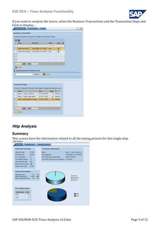 Sap Solman E2E Trace Analysis | PDF