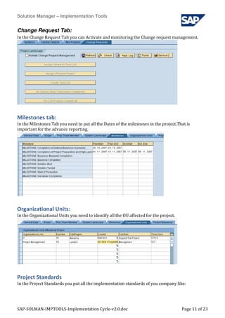 Sap Solman Imptools Implementation Cycle | PDF