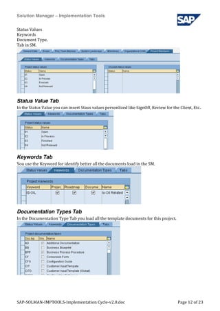 Sap Solman Imptools Implementation Cycle | PDF