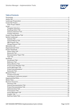 Sap Solman Imptools Implementation Cycle | PDF