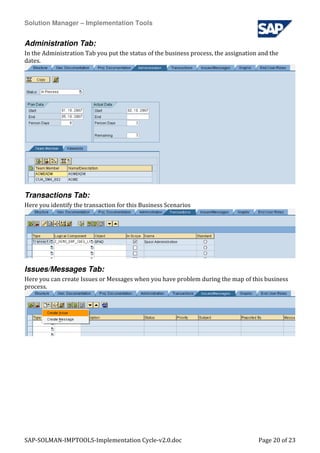 Sap Solman Imptools Implementation Cycle | PDF