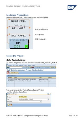 Sap Solman Imptools Implementation Cycle | PDF