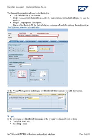 Sap Solman Imptools Implementation Cycle | PDF