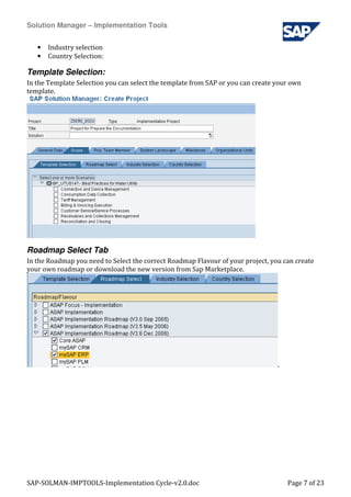 Sap Solman Imptools Implementation Cycle | PDF