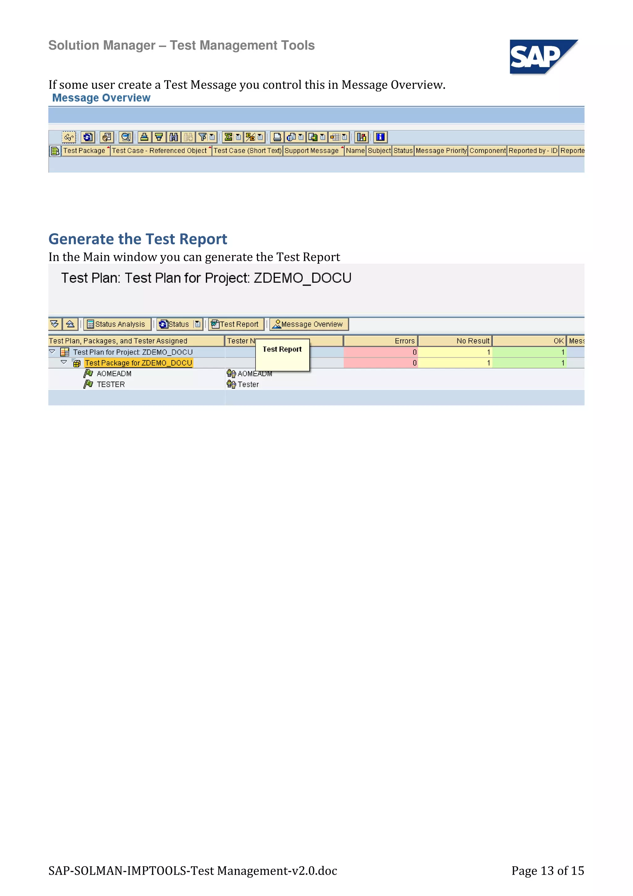 Sap Solman Imptools Test Management | PDF