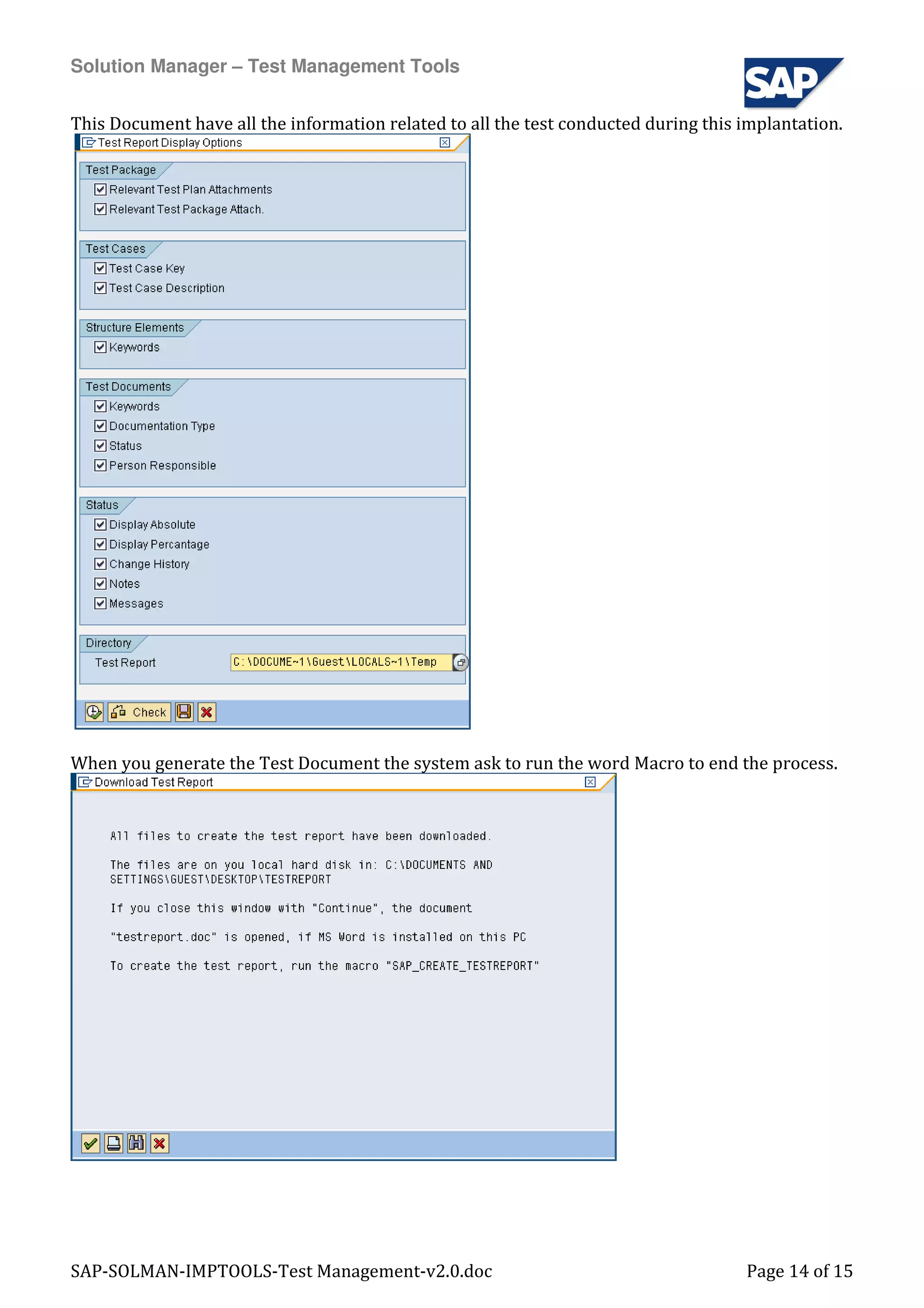Sap Solman Imptools Test Management | PDF