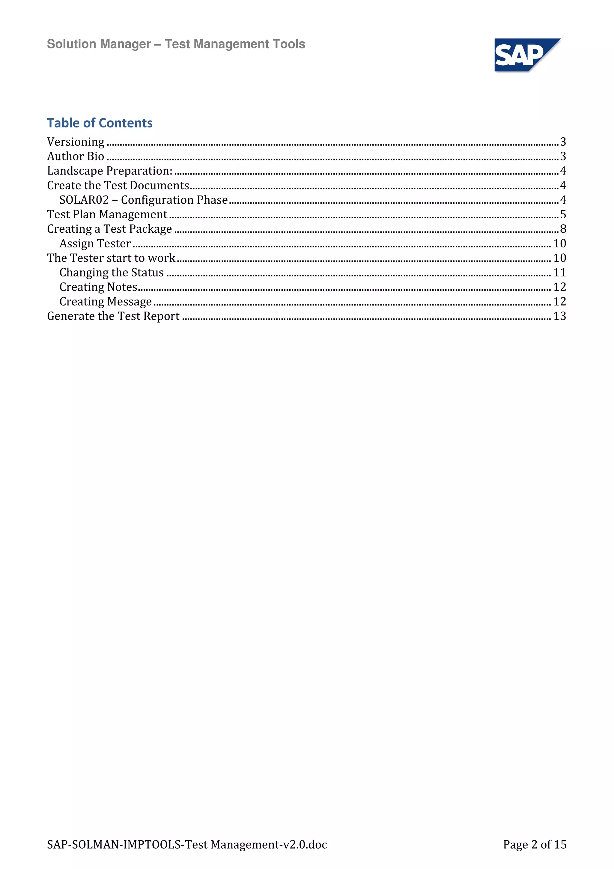 Sap Solman Imptools Test Management | PDF