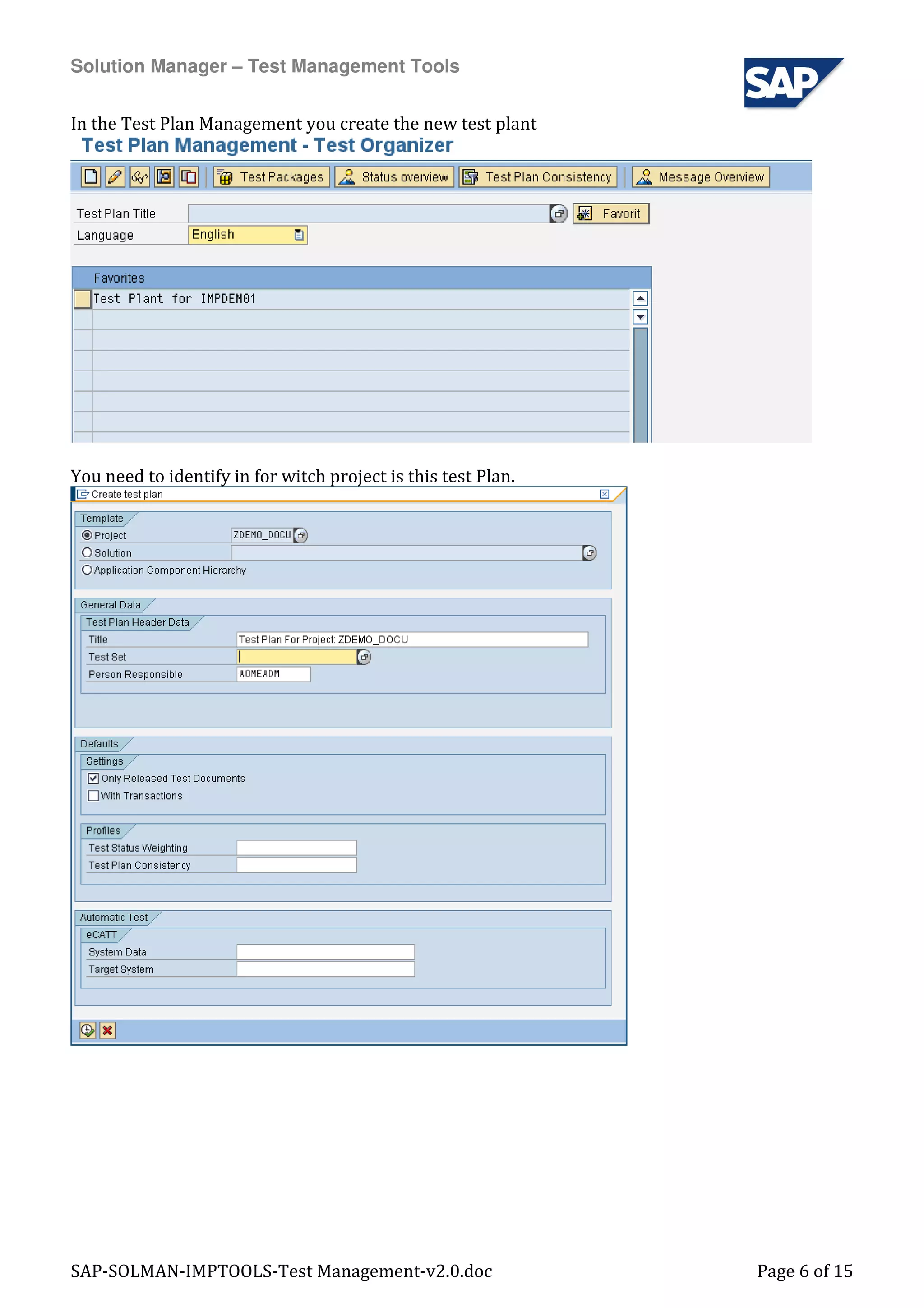Sap Solman Imptools Test Management | PDF