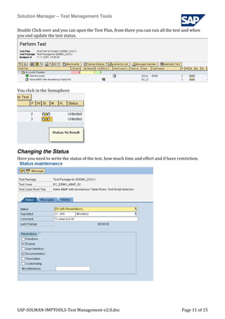 Sap Solman Imptools Test Management | PDF