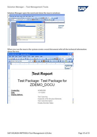 Sap Solman Imptools Test Management | PDF