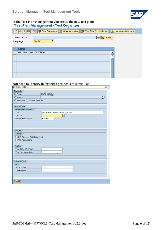 Sap Solman Imptools Test Management | PDF