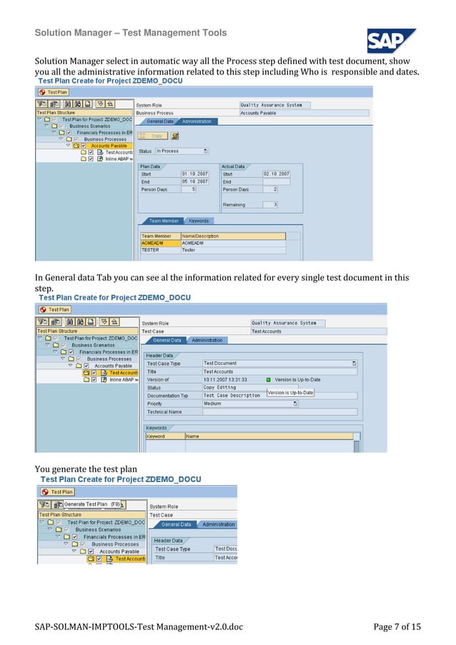 Sap Solman Imptools Test Management | PDF