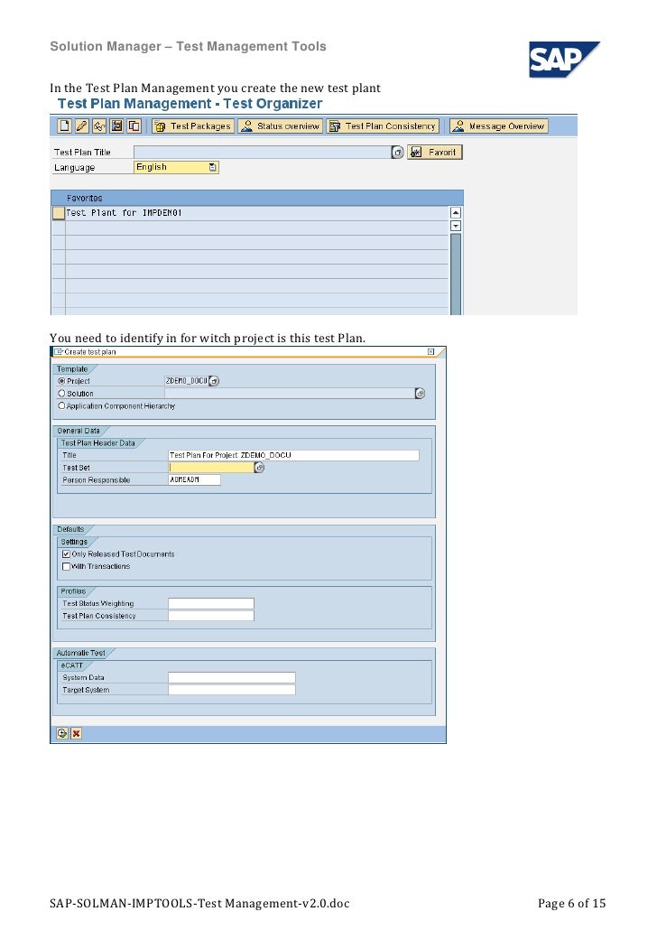 Sap Solman Imptools Test Management