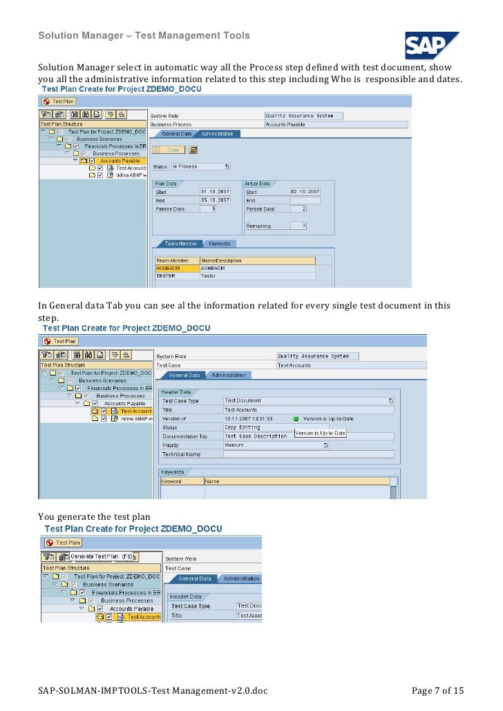 Sap Solman Imptools Test Management