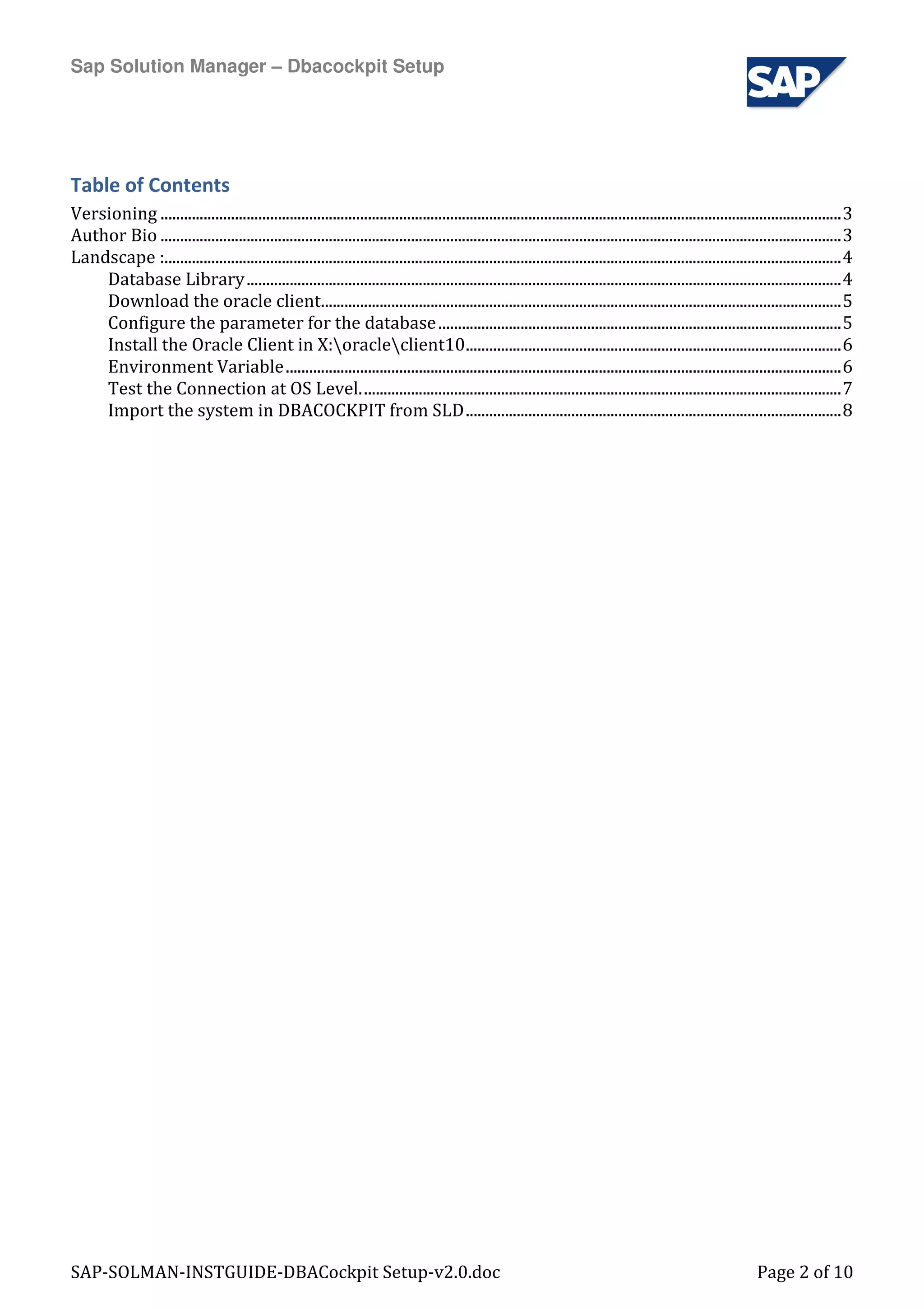 Sap Solman Instguide Dba Cockpit Setup | PDF Sap Solman Instguide Dba Cockpit Setup | PDF